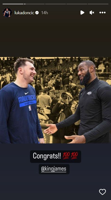 Luka Doncic sends message to LeBron James following historic night